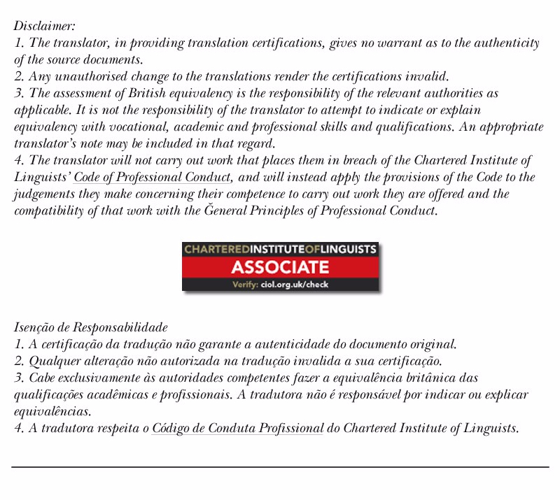 Disclaimer – LUCIANA PAQUET | Translator / Tradutora